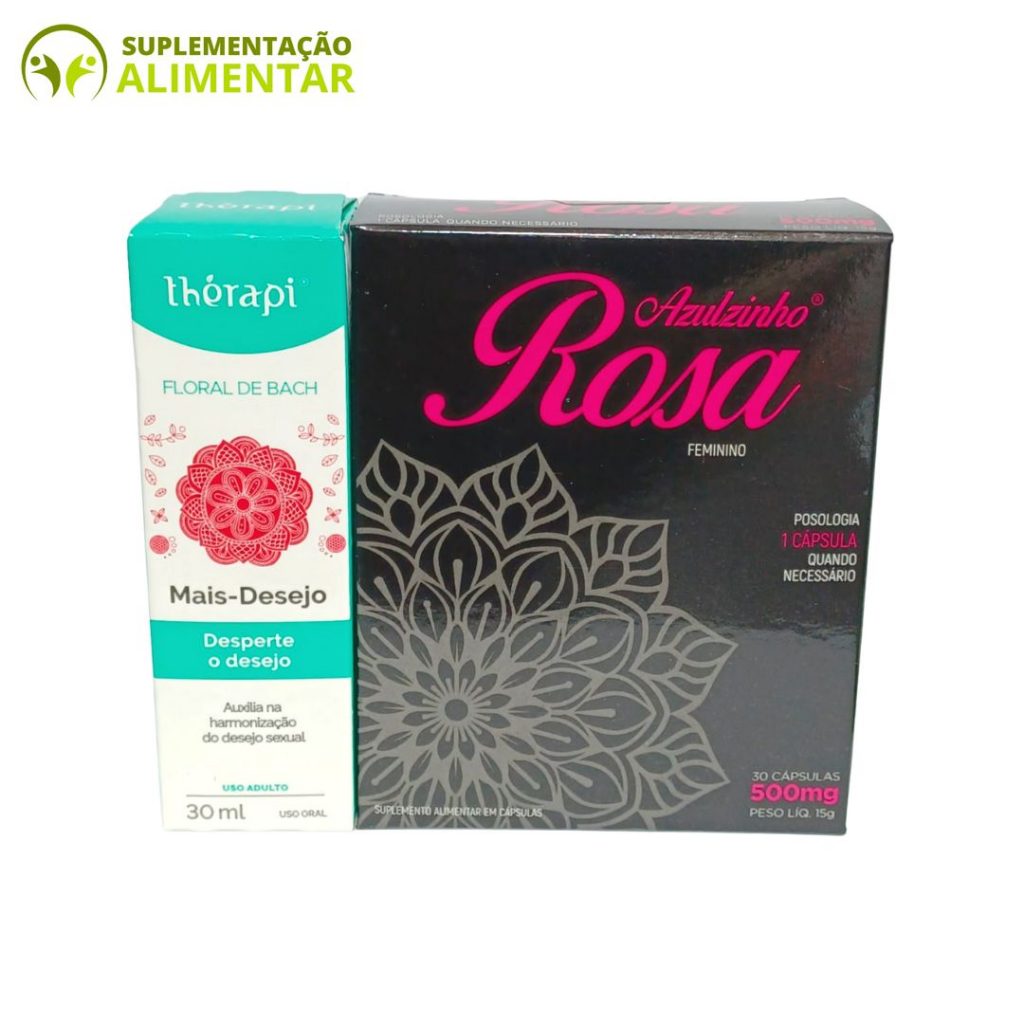 Kit Azulzinho Rosa 500 mg 30 cápsulas) + Mais desejo - Floral de Bach ...